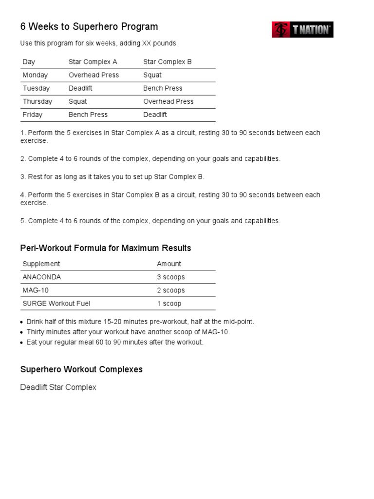 Superhero Program | PDF | Athletic Sports | Recreation