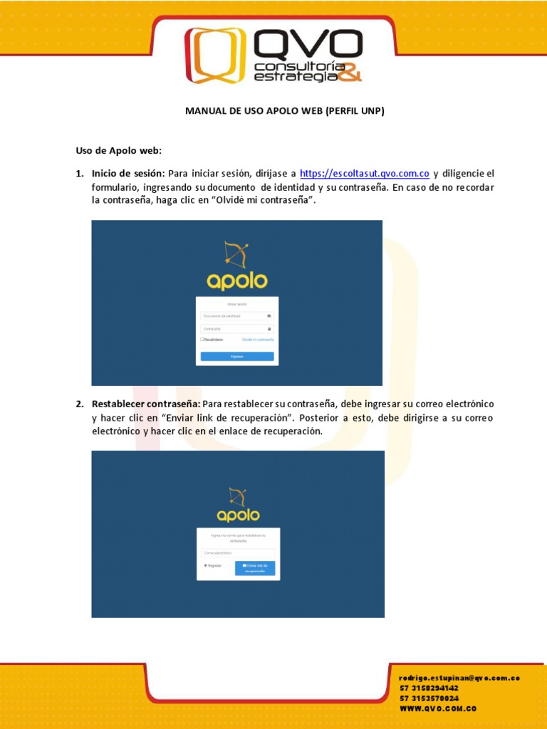 Manual Usuario App Apolo Web - Perfil Unp | PDF | Internet y web | Red mundial