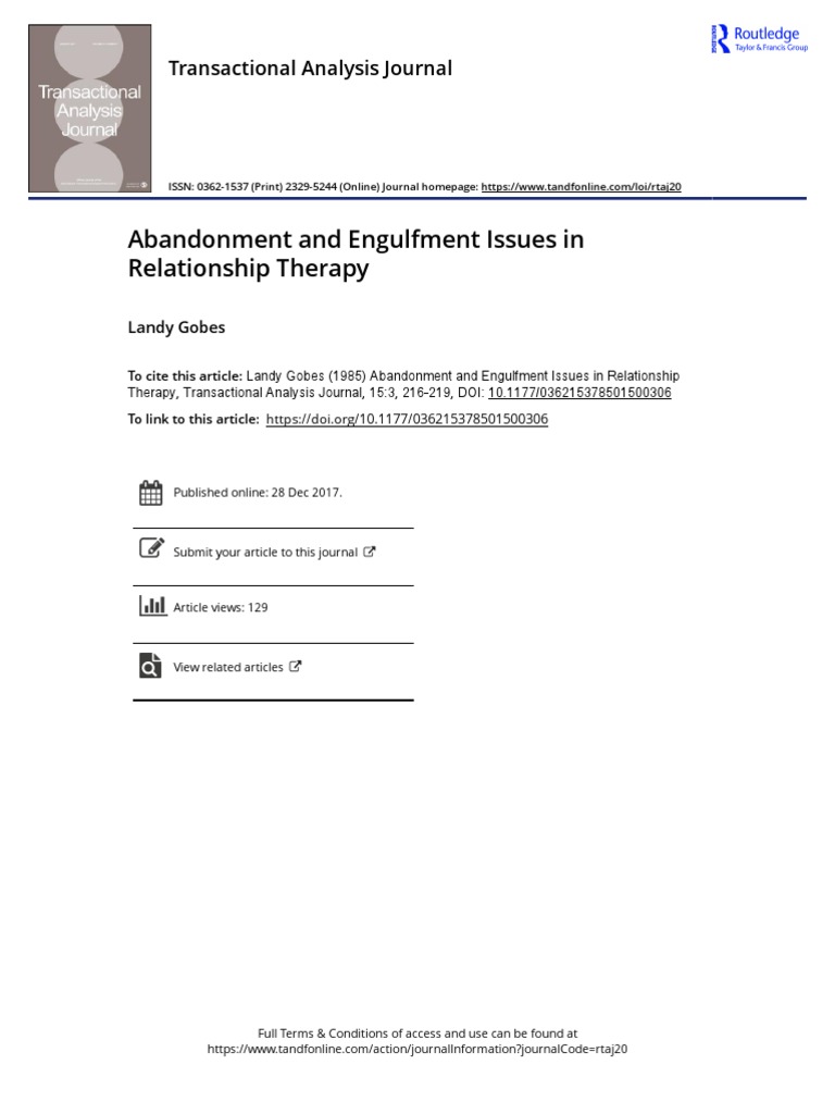 Abandonment and Engulfment Issues in Relationship Therapy | PDF ...