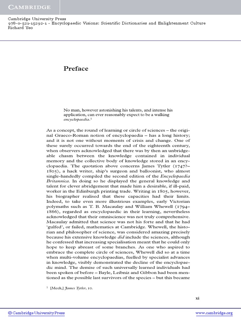 Encyclopaedic - Visions - Scientific - Diction Richard Yeo | PDF ...