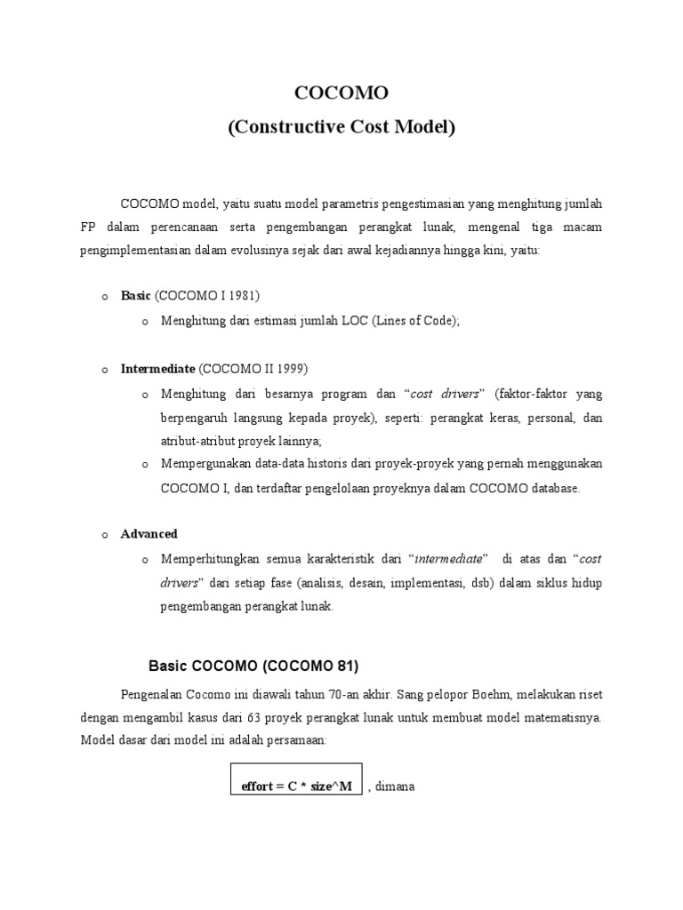 COCOMO | PDF