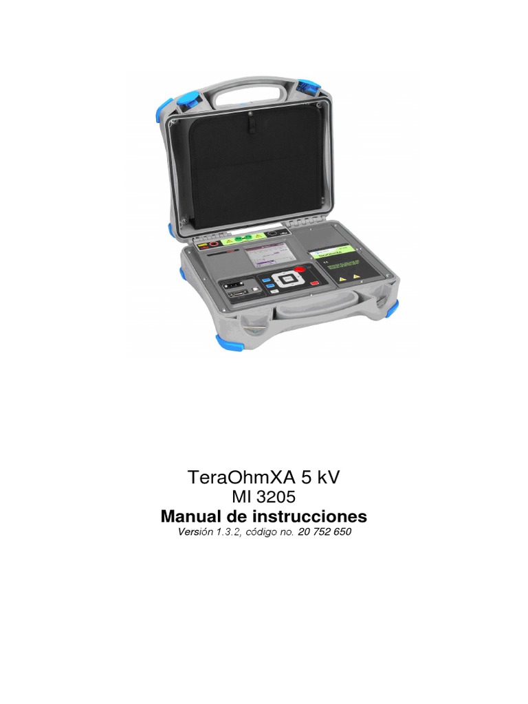 Manual Metrel MI 3205 MegaOhmetro | PDF | Cargador de batería | USB