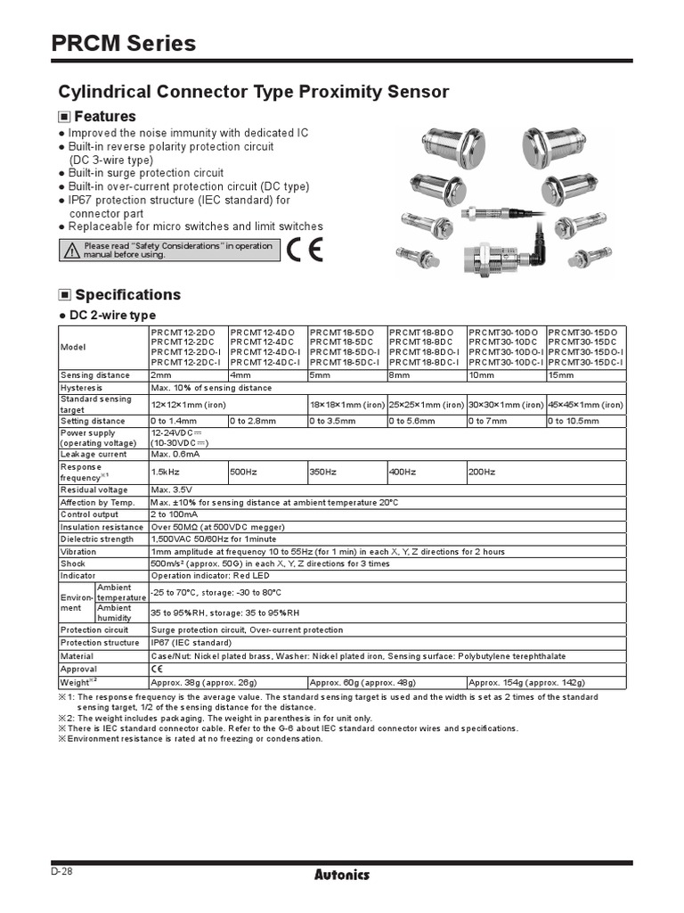 PRCM - Autonics | PDF | Electrical Connector | Switch