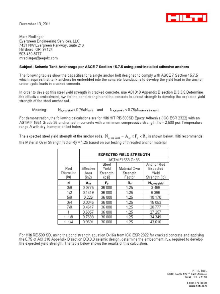 Seismic Tank Anchorage Design Guide | PDF | Concrete | Mechanical ...