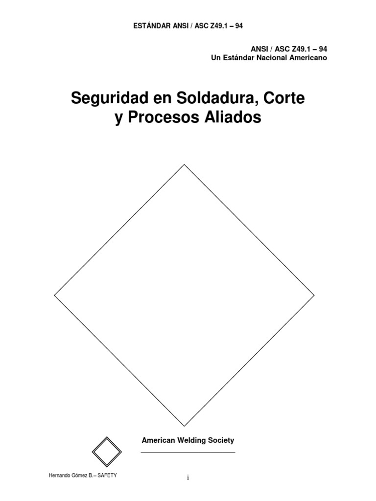 ANSI Z49.1 español | PDF | Soldadura | Construcción