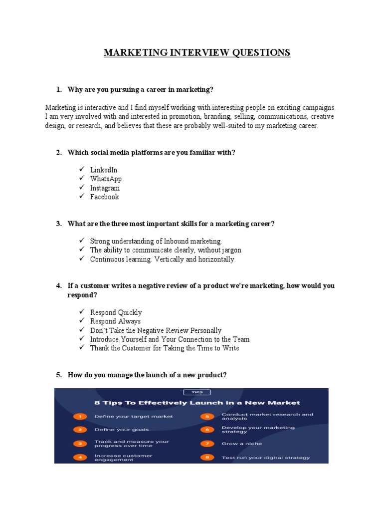 Essential Marketing Interview Questions | PDF | Marketing | Monopoly