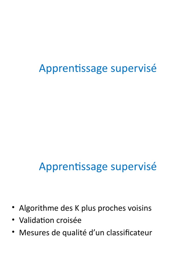 Apprentissage Supervisé | PDF | Apprentissage automatique | Cognition