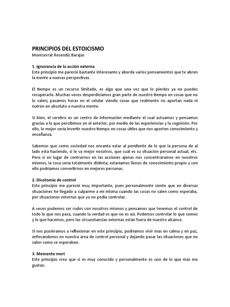 Principios Del Estoicismo | PDF | Estoicismo | Conocimiento