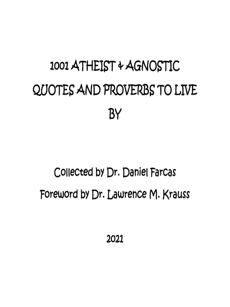 Atheist & Agnostic Quotes Collection | PDF | Atheism | God