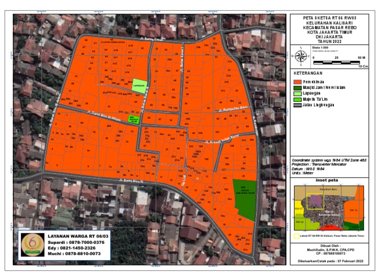 Peta RT 06 RW 03 Kelurahan Kalisari. Kecamatan Pasar Rebo | PDF
