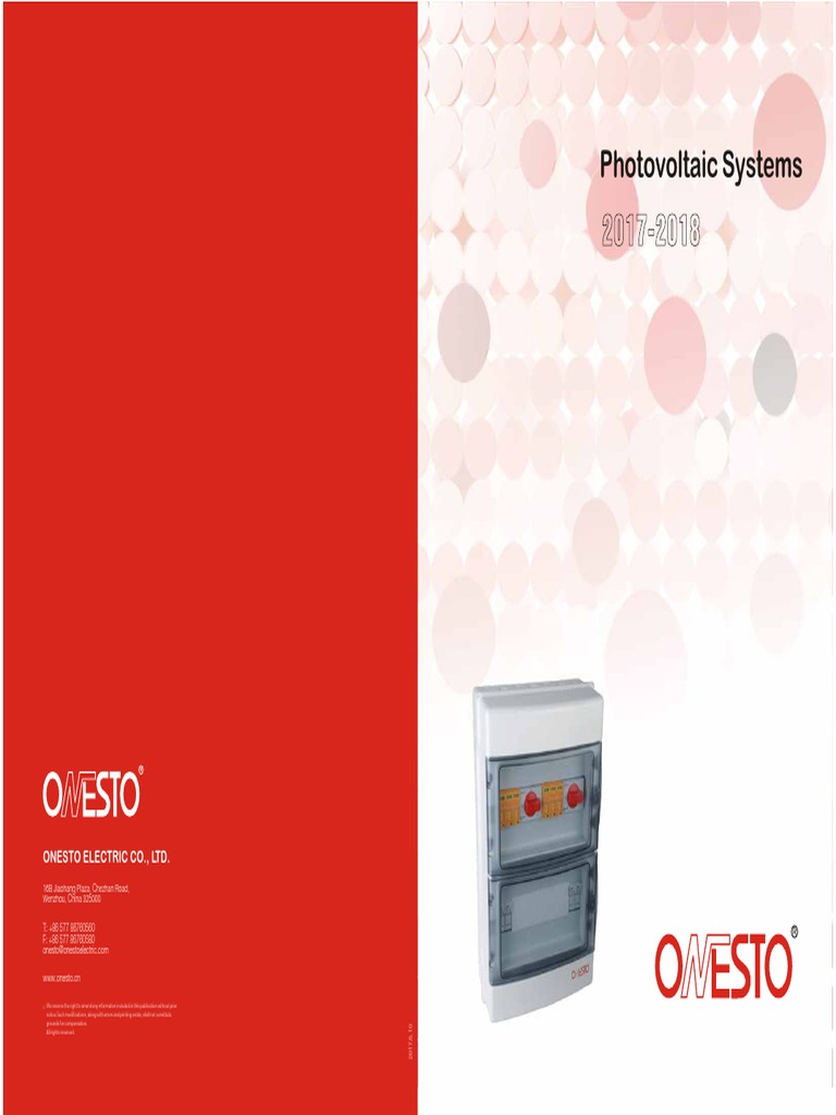 Photovoltaic Systems: Onesto Electric Co., LTD | PDF | Fuse (Electrical ...