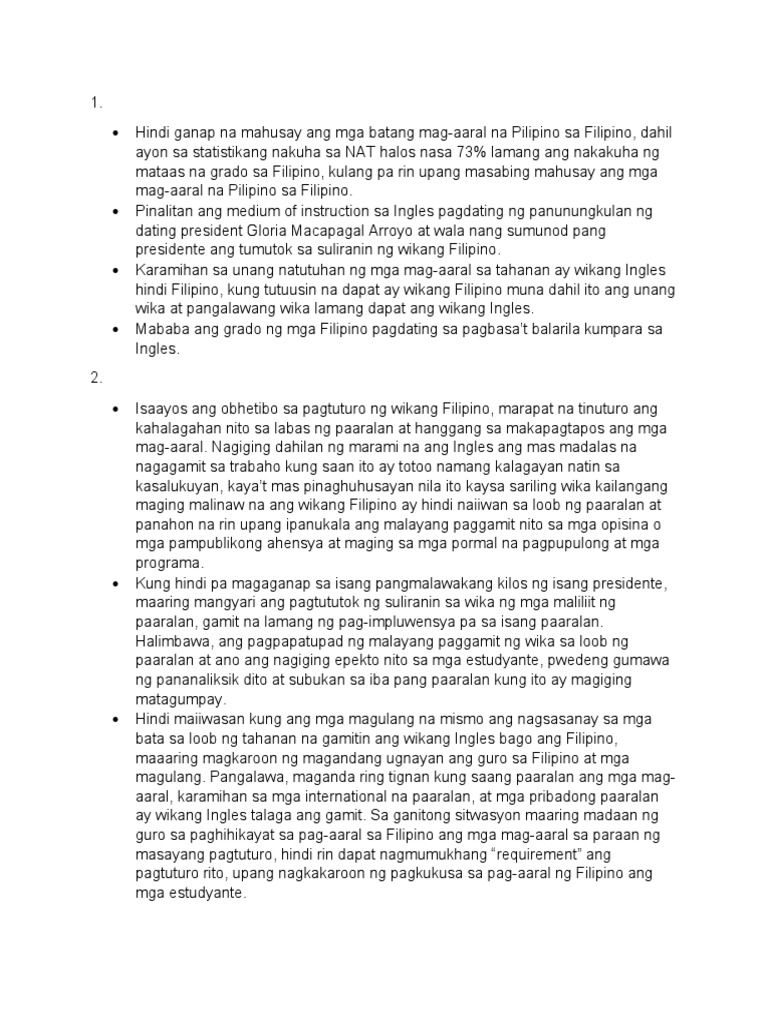Ugnay Wika - Aralin 3-Mga Tunguhin at Hamon Sa Wikang Filipino (Salinas ...