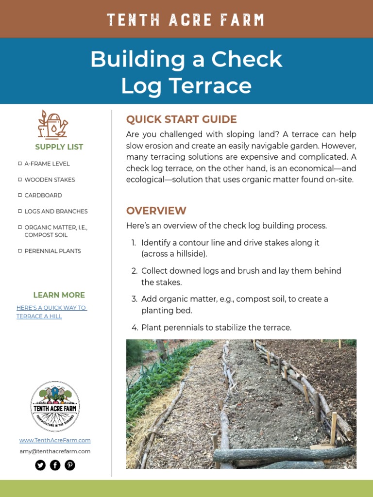 Building a Check Log Terrace Guide | PDF | Soil | Botany