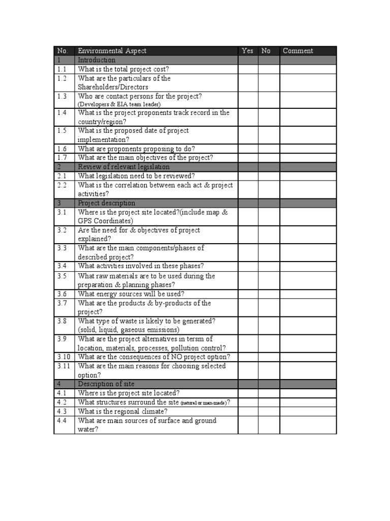 Epb Checklist CK | PDF | Environmental Issues | Waste