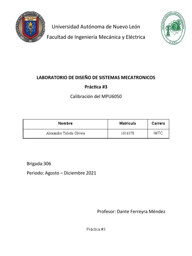 Practica 3 Lab DSM | PDF | Calibración | Giroscopio