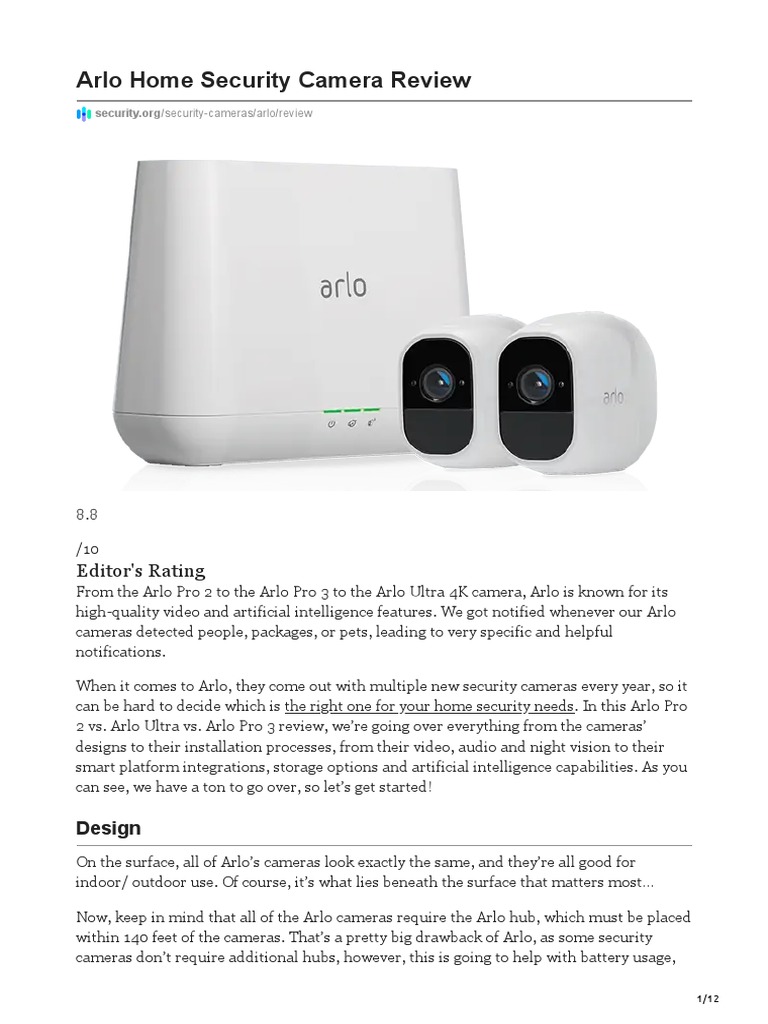 Arlo Home Security Camera Review | PDF | Apple Inc. | Mobile App