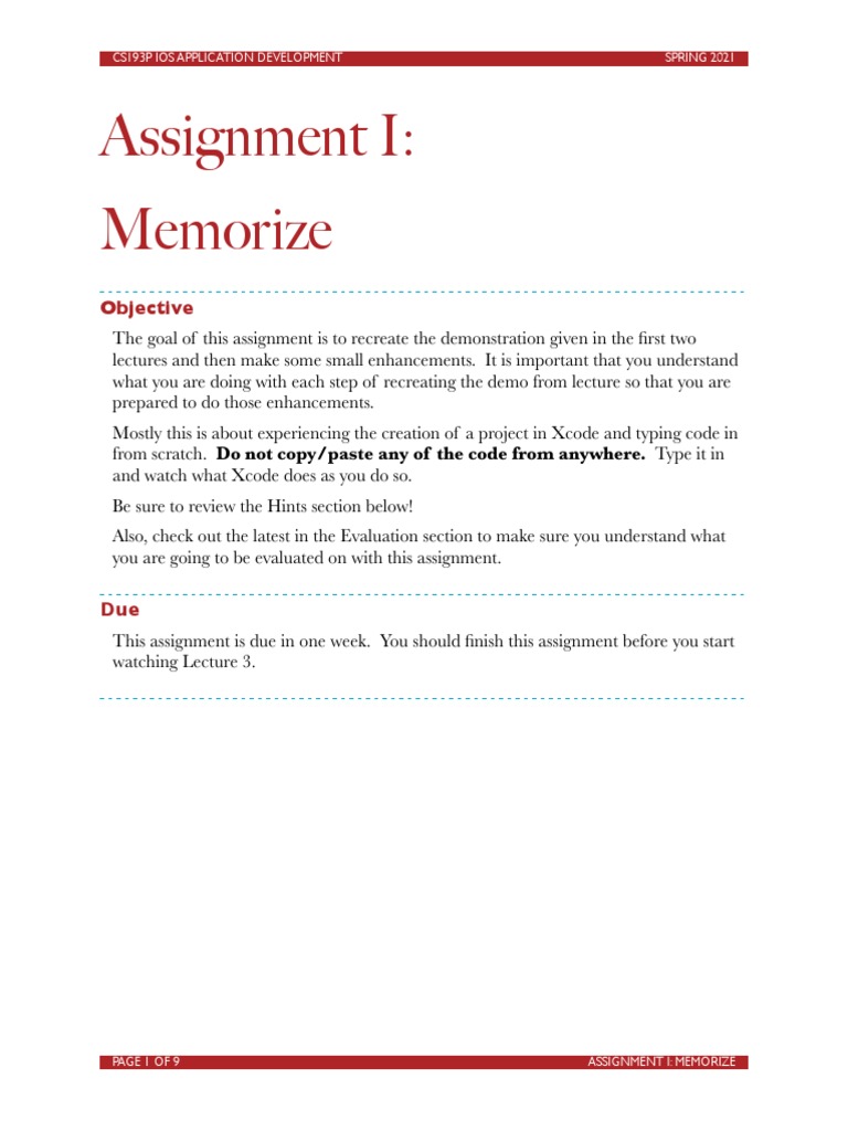 Assignment 1 2 Pdf Ios Xcode
