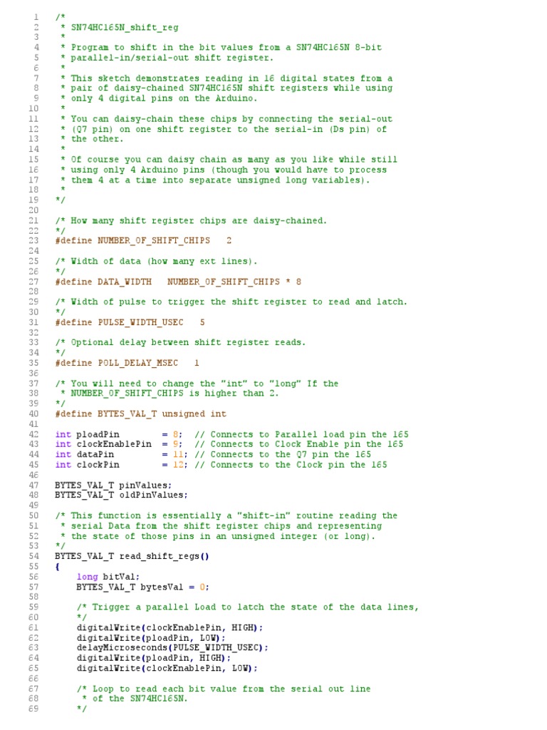 74hc165 x2 Daisy Chain | PDF | Integer (Computer Science) | Electronics