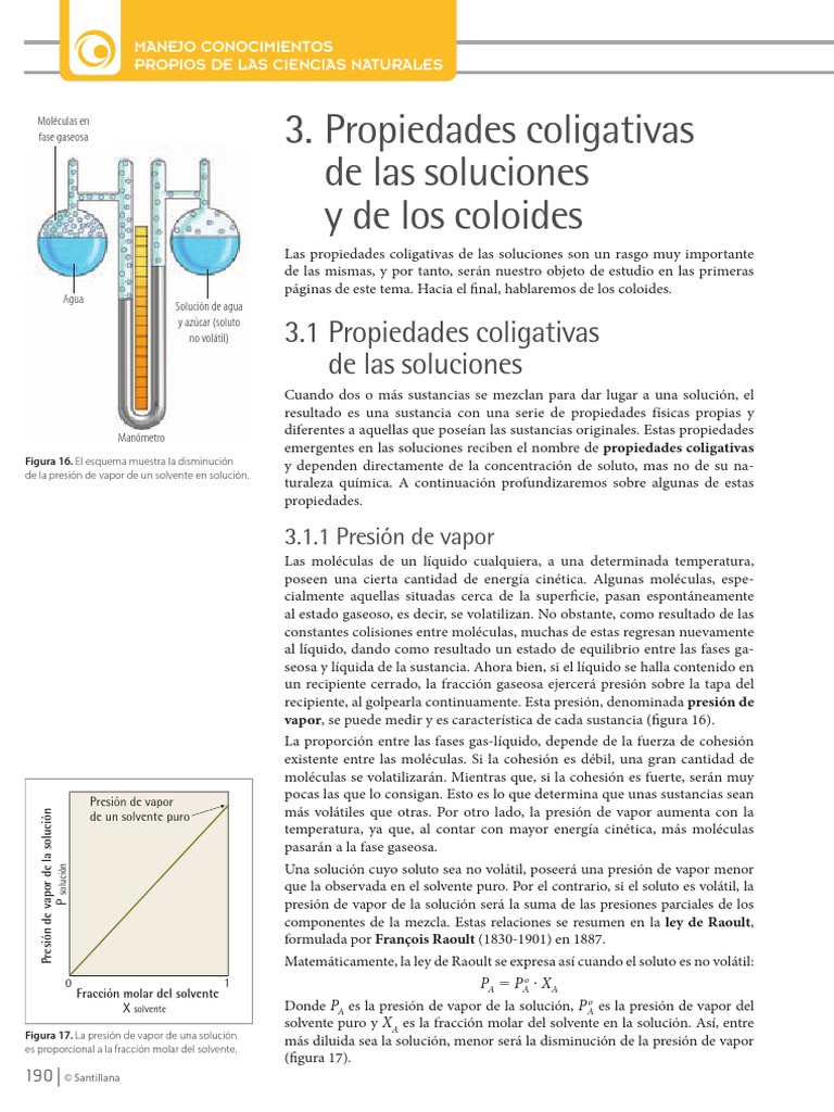 Propiedades Coligativas de Las Soluciones y de Los Coloides | PDF ...