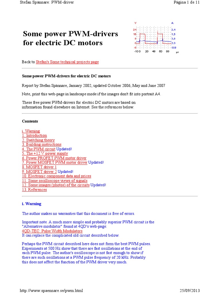 Some Power PWM-drivers For Electric DC Motors | PDF | Electronic ...