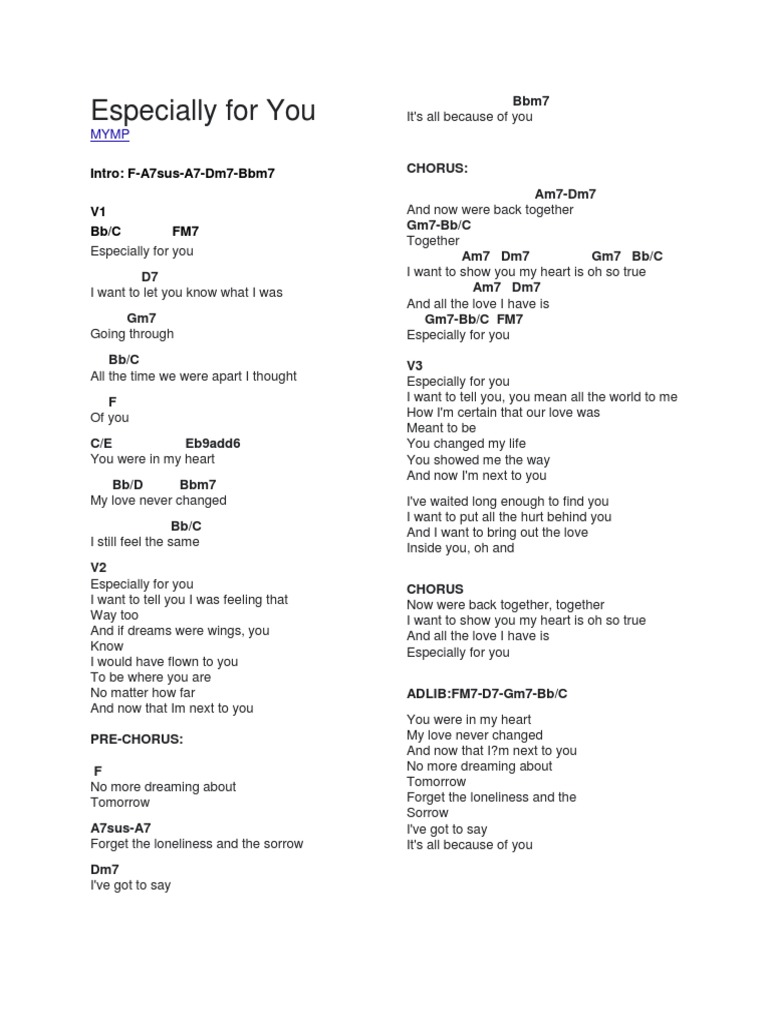 Especially For You | PDF