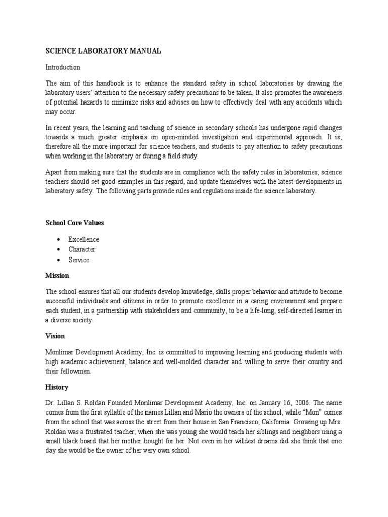 Science Laboratory Manual Final | PDF | Laboratories | Contact Lens