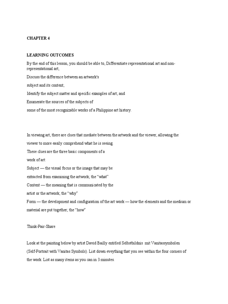 Chapter 4 Gec Art | PDF | Paintings | Representation (Arts)