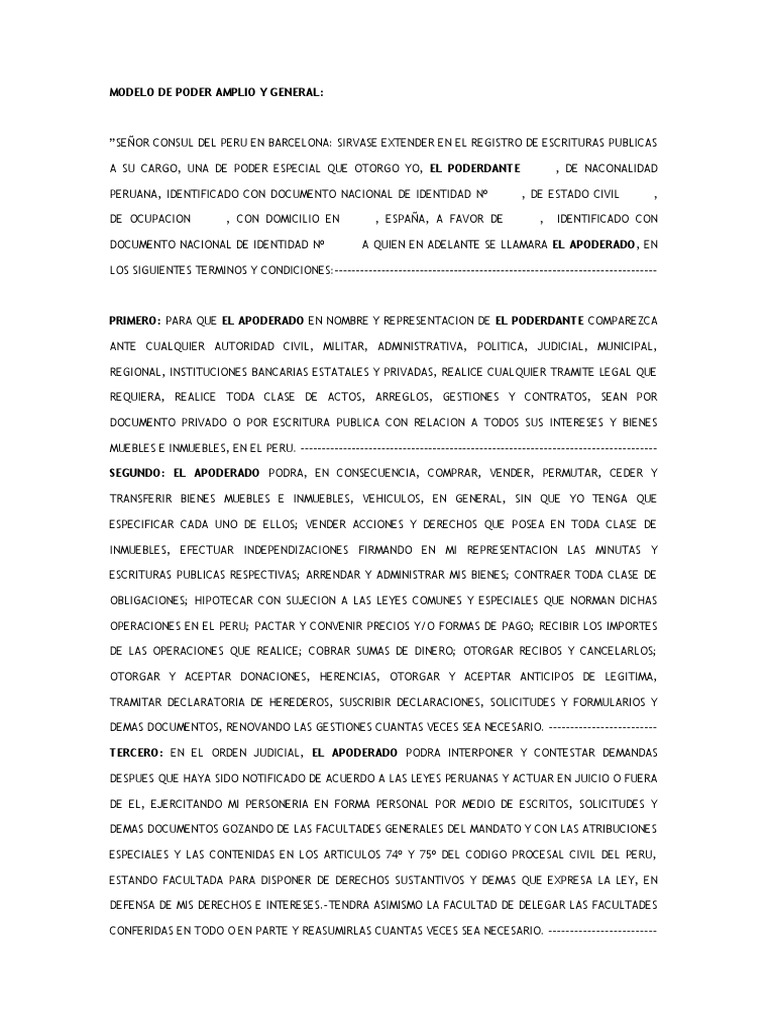 Modelo de Poder Amplio y General | PDF | Bancos | Perú