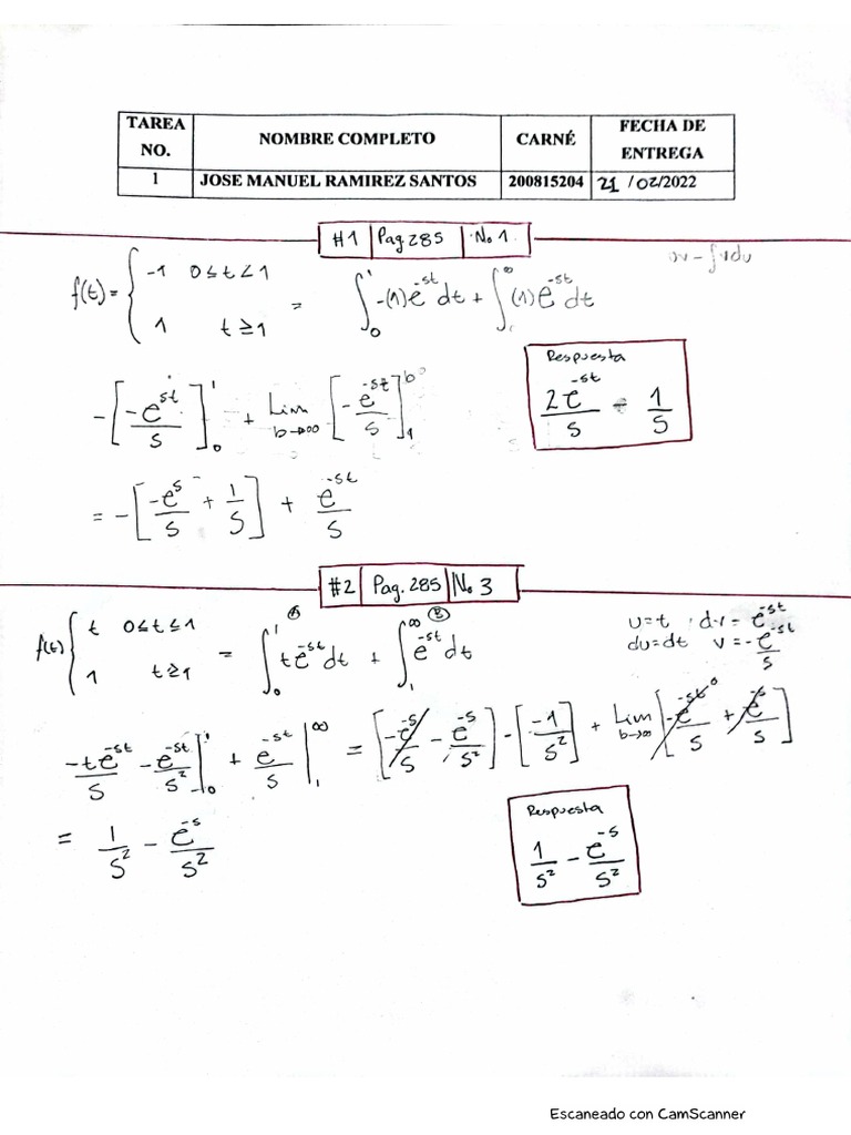 Ejercicios Transformada de Laplace | PDF