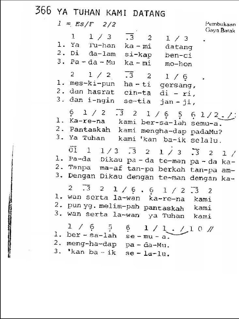 Ya Tuhan Kami Datang | PDF