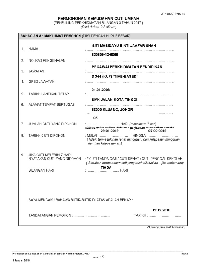 Borang Permohonan CTR Umrah | PDF