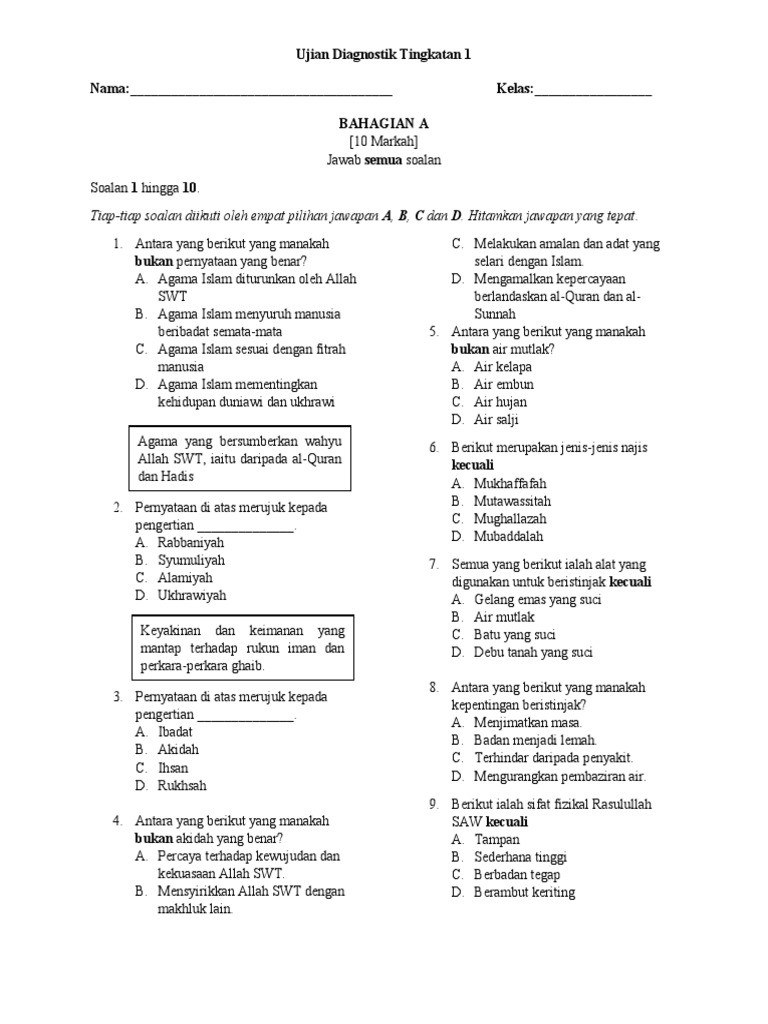Ujian Diagnostik T1 | PDF