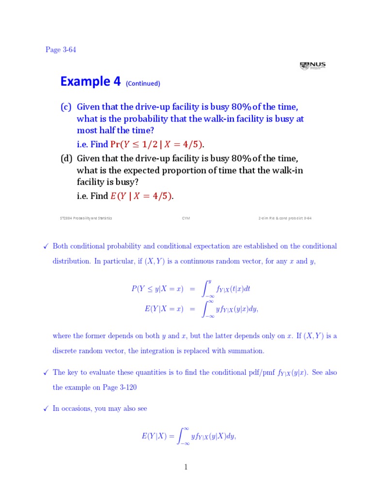 Complementary Notes For Week 7-Chapter 3 Two-Dim RVs and Conditional ...