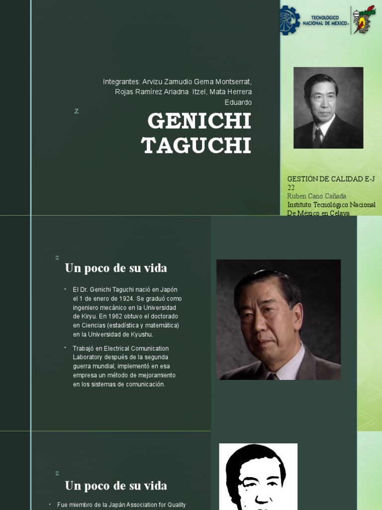 Genichi Taguchi: Innovación en Calidad | PDF | Calidad (comercial ...