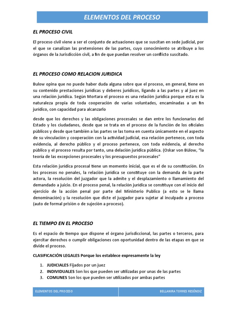 Elementos Del Proceso | PDF | Ley procesal | Jurisdicción