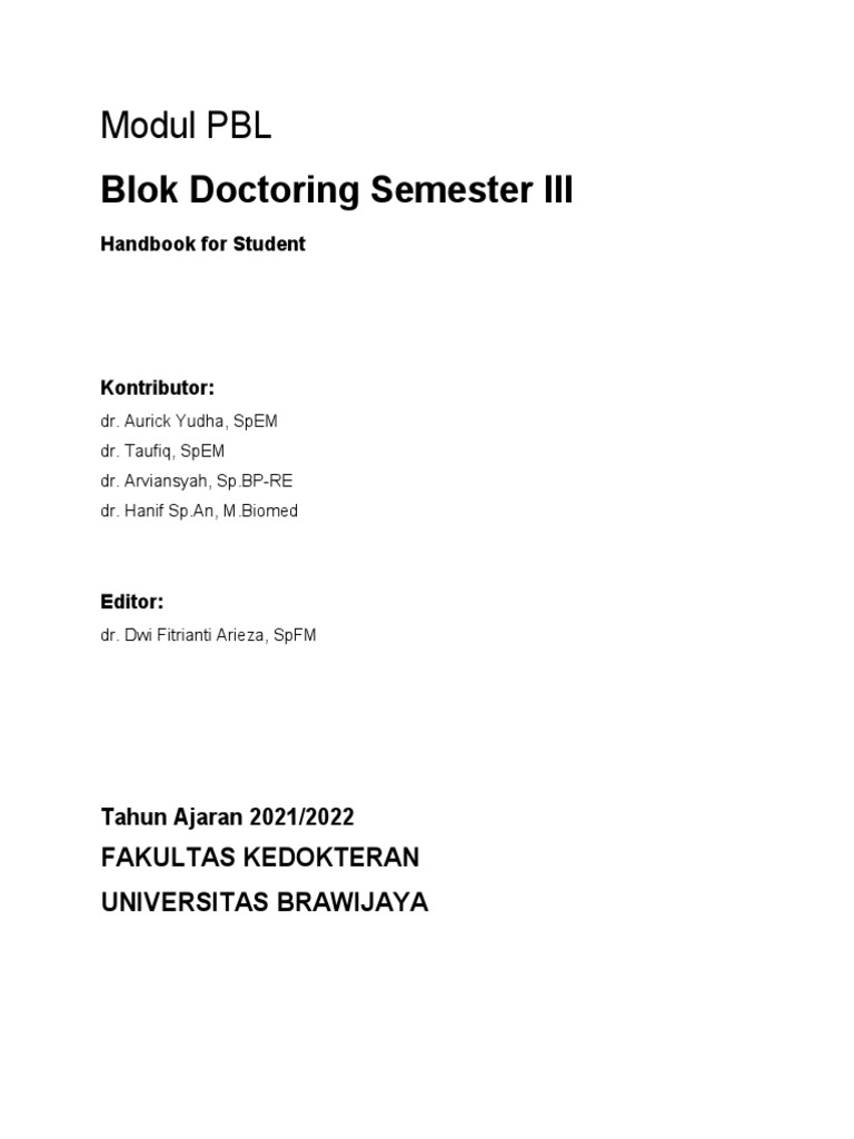 PBL 7 Jumps: Modul Doctoring S3 | PDF