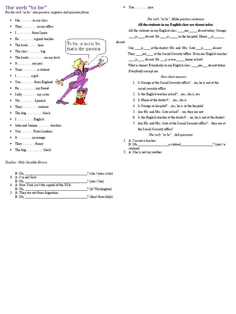 English Practice-Verb To Be | PDF | Linguistics