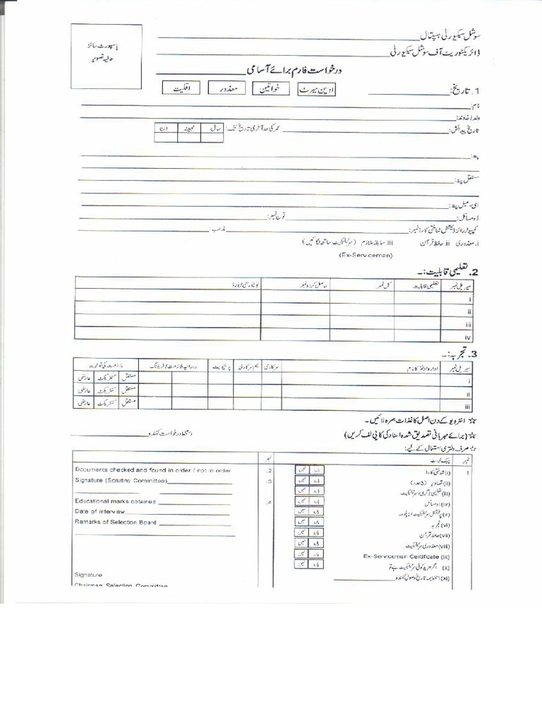 Application Form Pessi | PDF