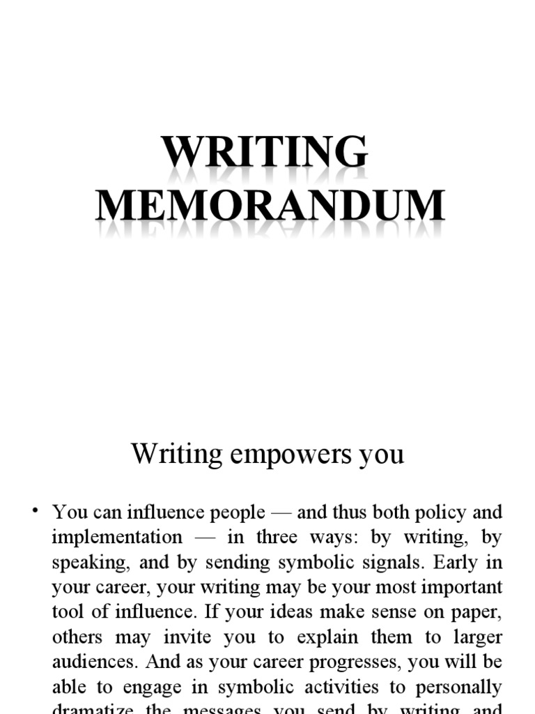 Memo Writing | PDF | Memorandum | Communication