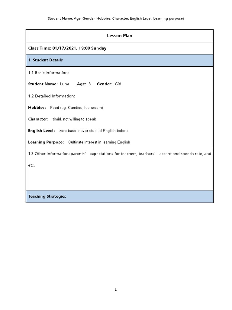 Pat Lesson Plan | PDF | Lesson Plan | Teachers