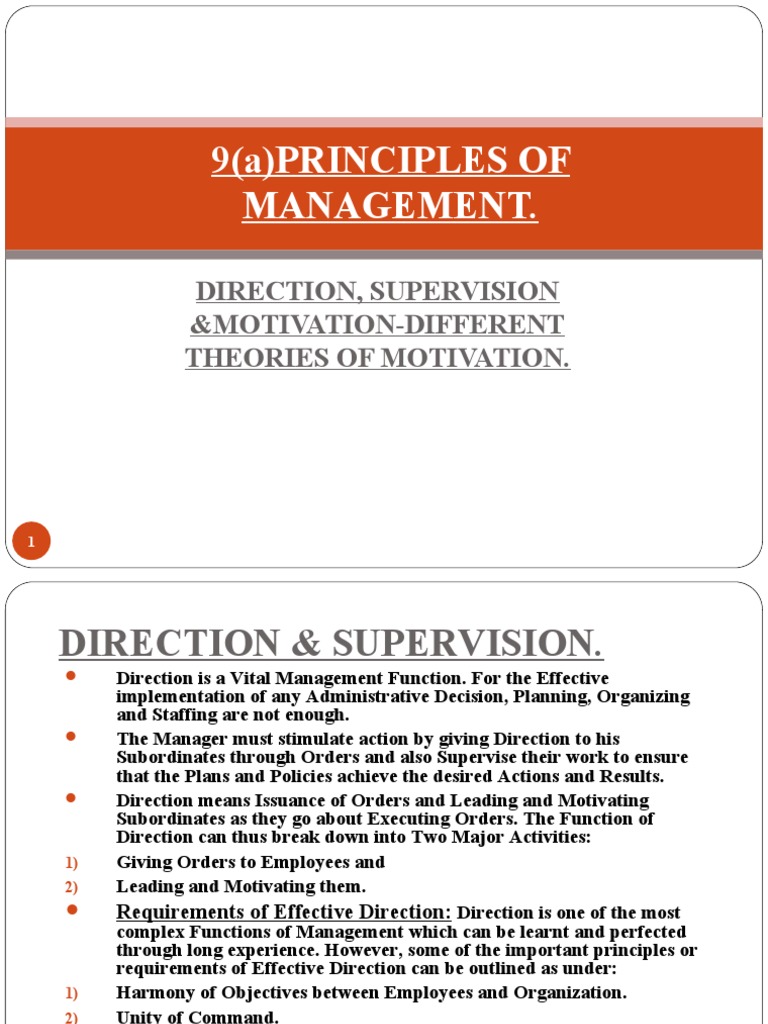 9 (A) PRINCIPLES OF MANAGEMENT-MOTIVATION. | PDF | Motivation ...