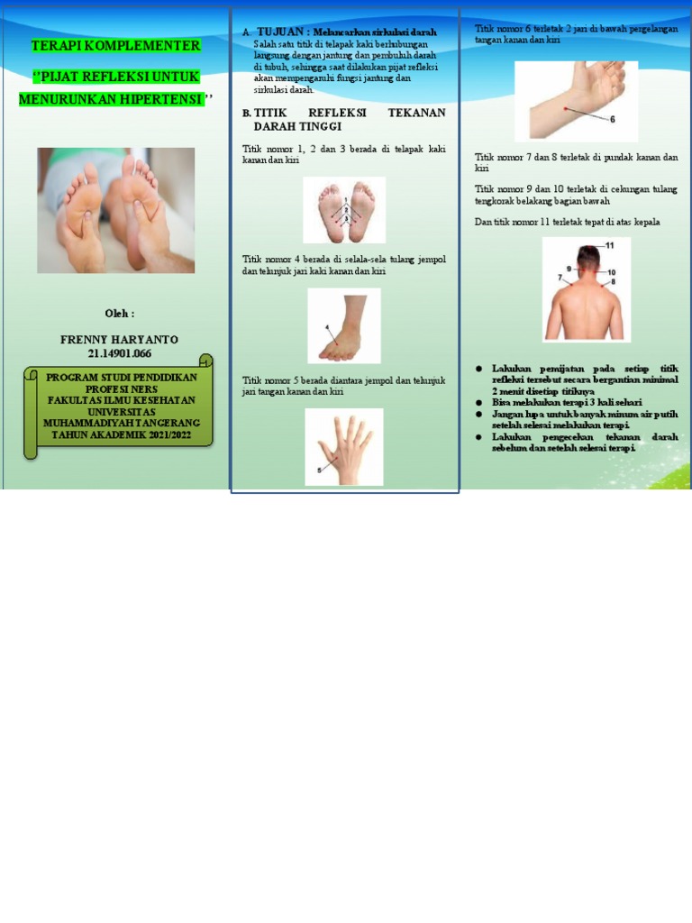 Leaflet Komplementer Pijat Refleksi | PDF