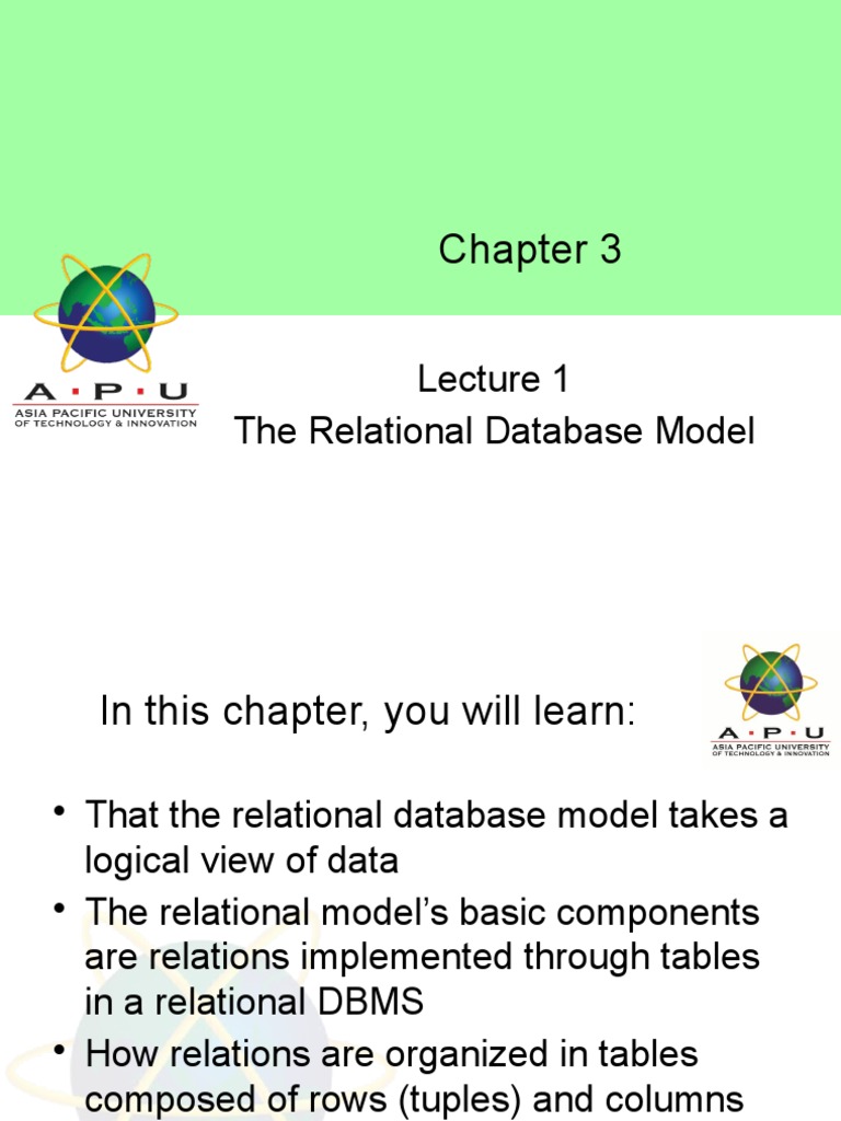 Relational DB Model Chapter | PDF | Relational Database | Databases