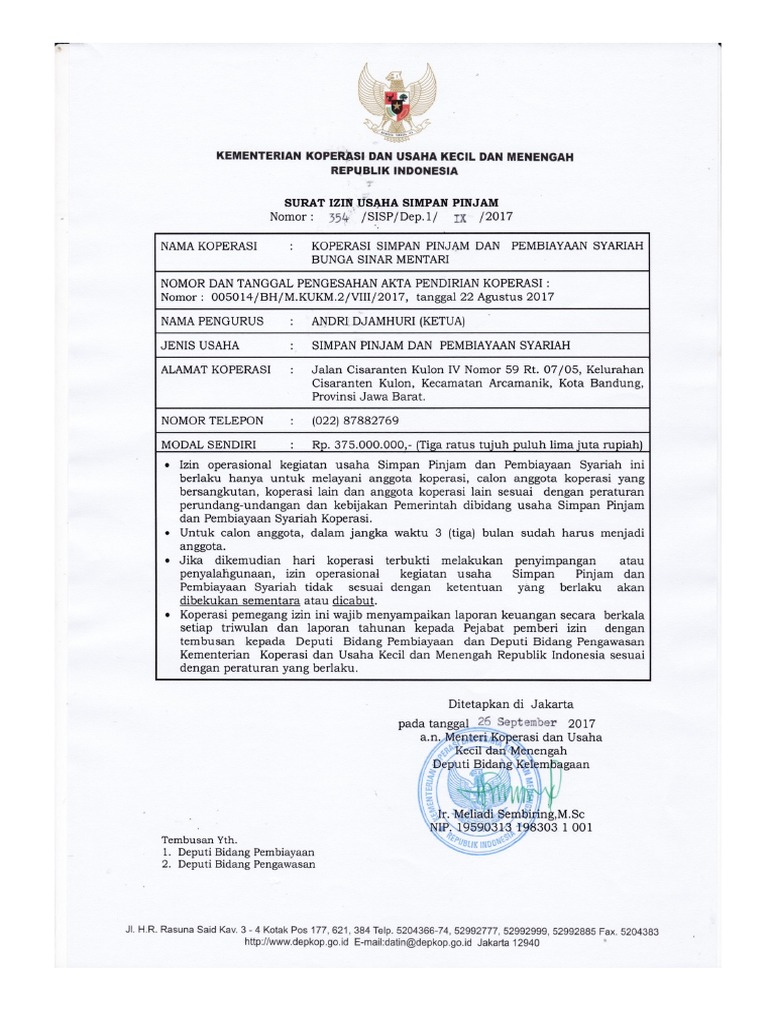 Ijin Usaha Simpan Pinjam Pdf