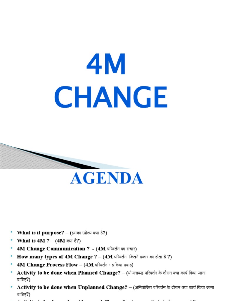 Training Module 4M Change | PDF | Business Process | Systems Engineering