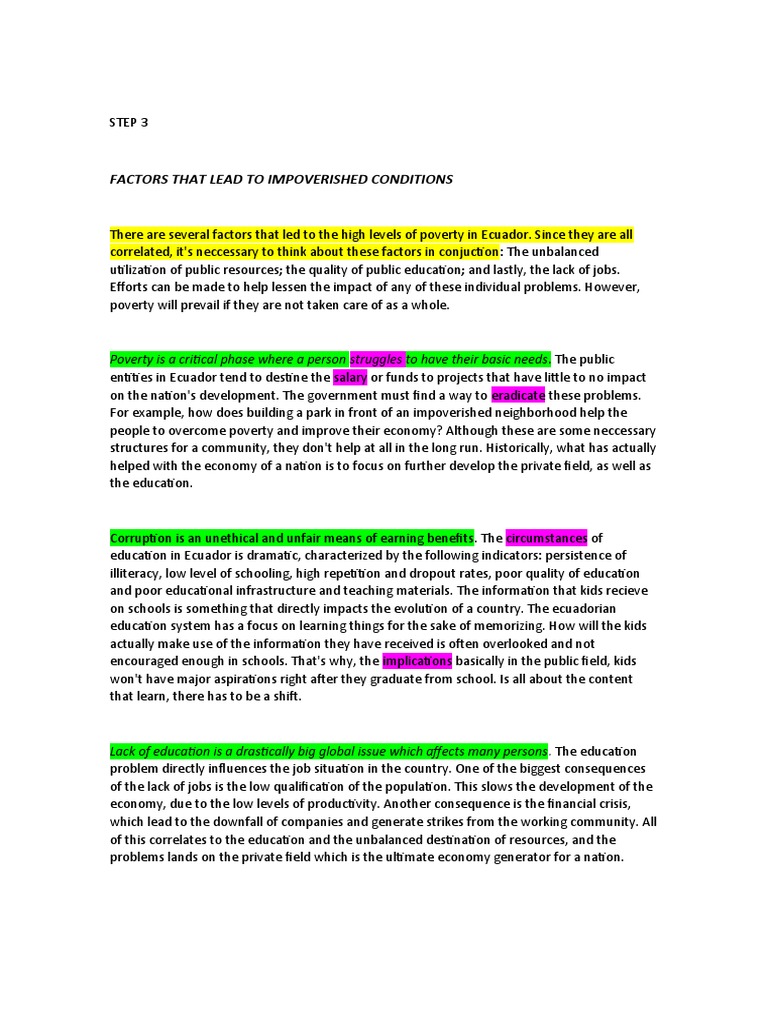 Factors That Lead To Impoverished Conditions | PDF | Poverty | Poverty ...