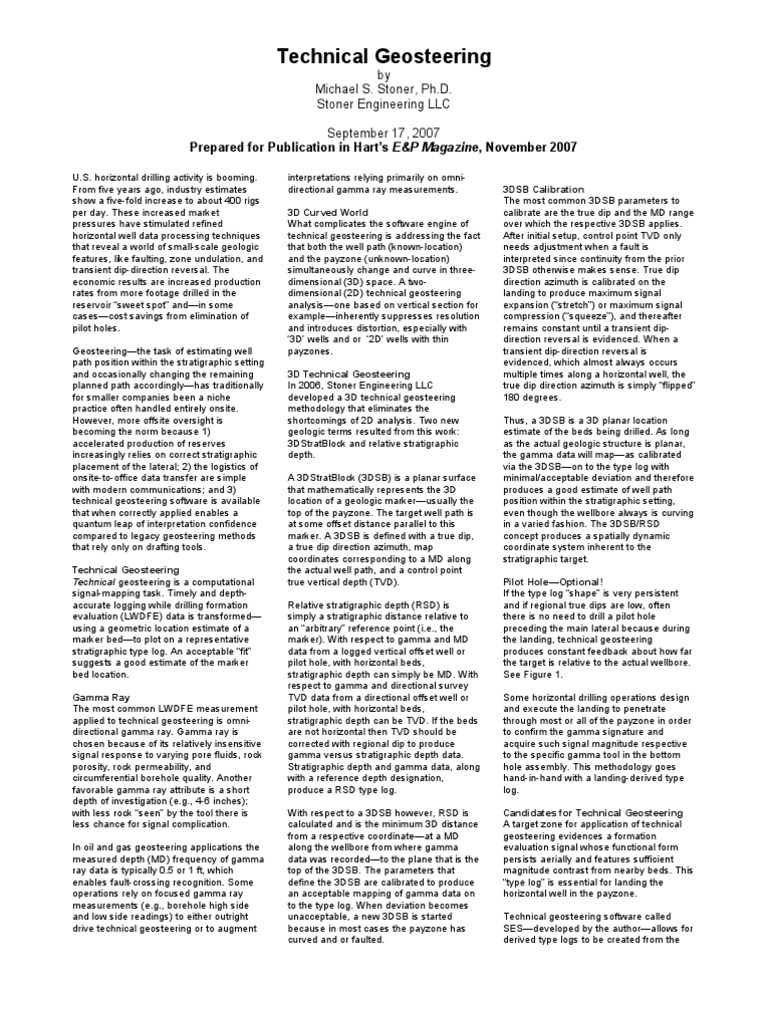 Geosteering | PDF | Geology | Petroleum Reservoir