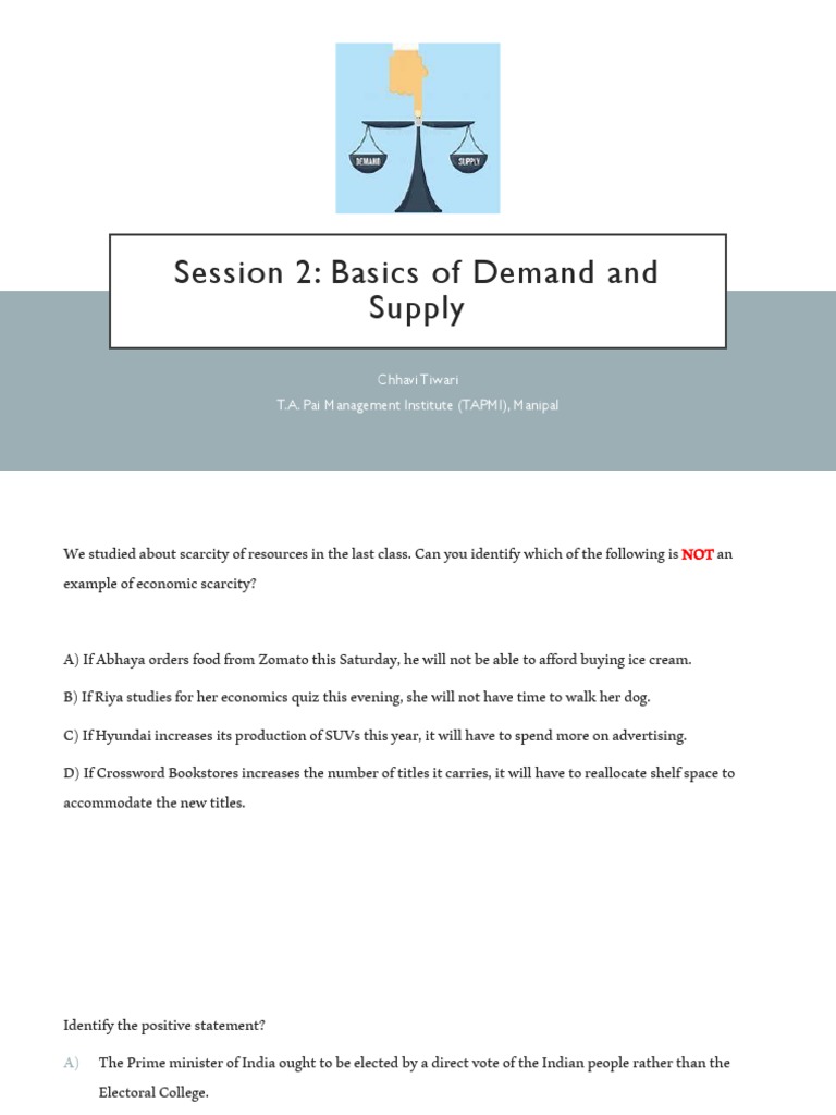 Session 2 - Basics of Demand | PDF | Demand | Demand Curve