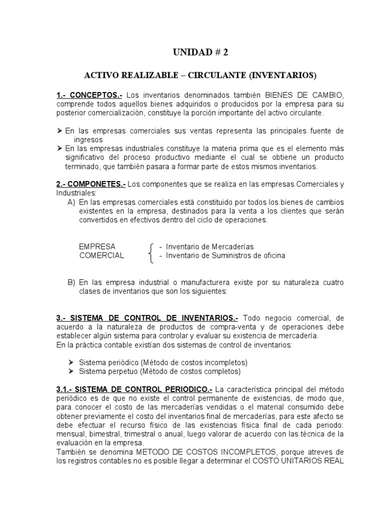 Unidad II - Activo Realizable | PDF | Business | Contabilidad