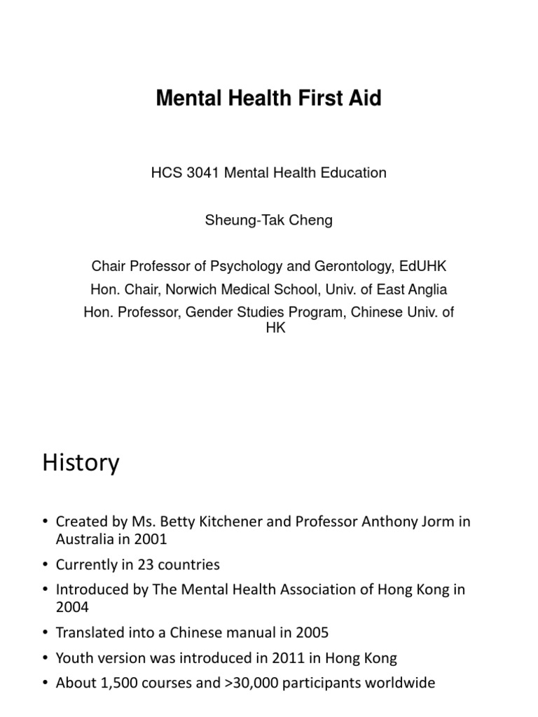 Mental Health First Aid | PDF | Mental Disorder | Major Depressive Disorder